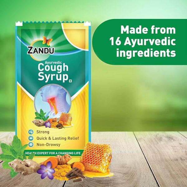 Zandu Ayurvedic Cough Syrup offers natural relief for coughing